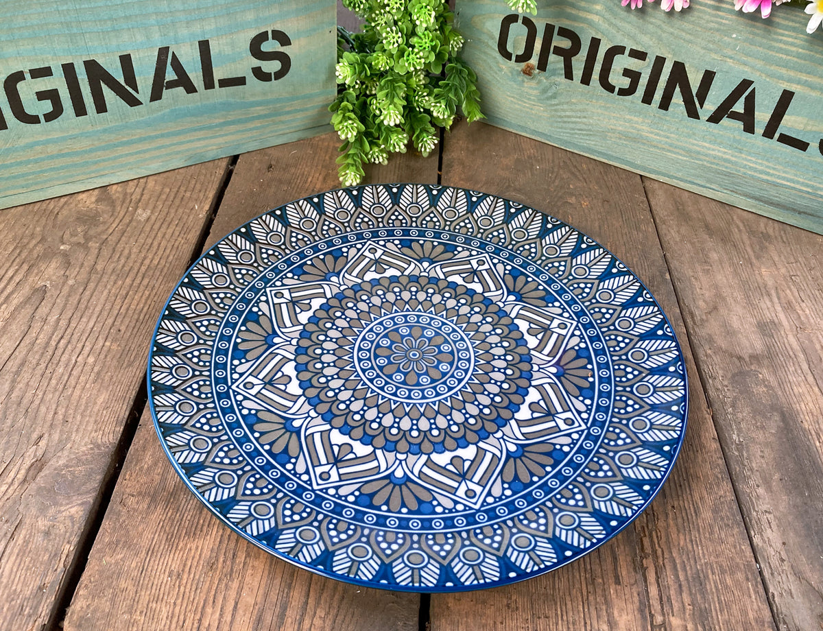 10" Ceramic Mandala Design Round Dinner Plate – Back to Home