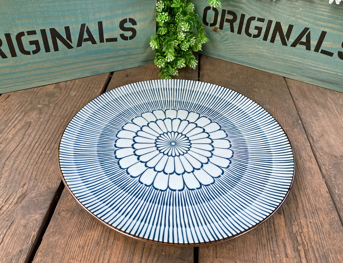 10" Ceramic Geometric Round Dinner Plate – Back to Home