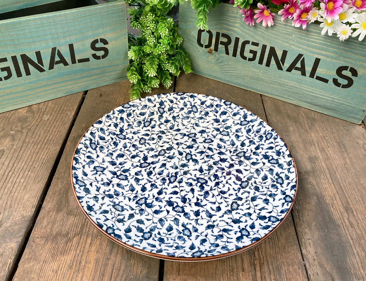 10" Ceramic Floral Leaf Style Round Dinner Plate – Back to Home